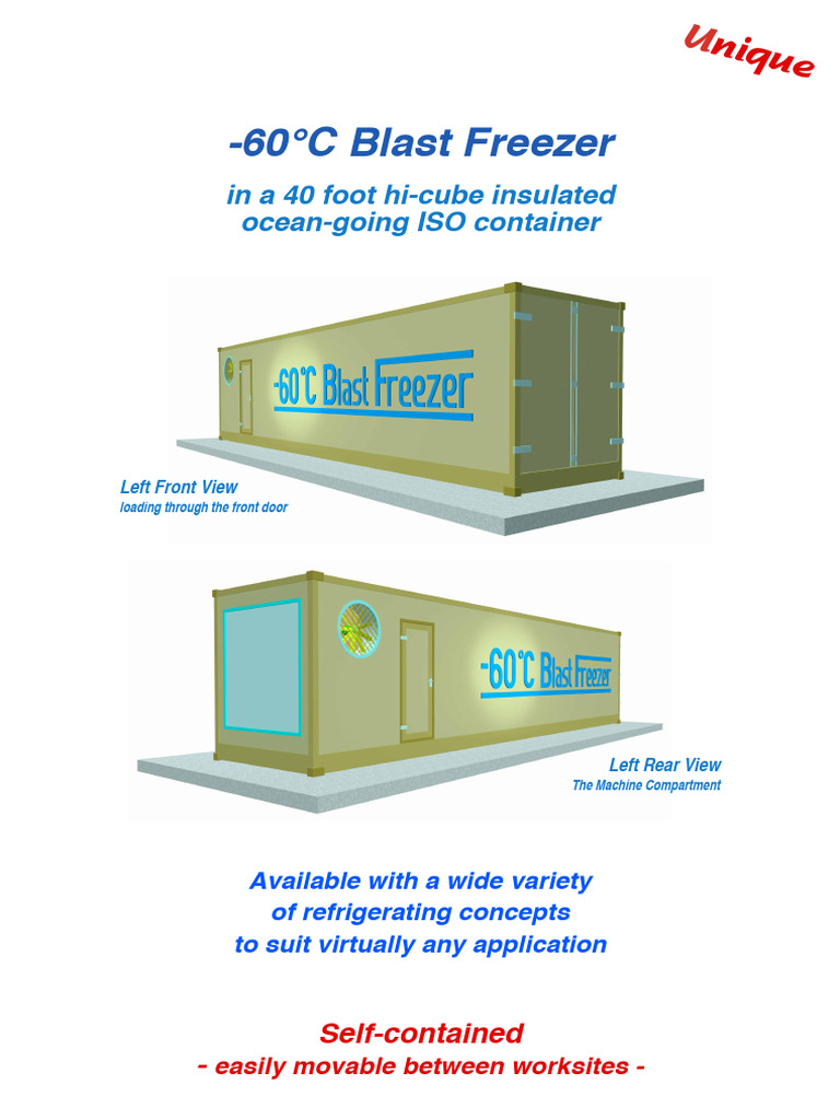 60°C Blast Freezer in ISO Container | PDF | Refrigerator | Heat Exchanger