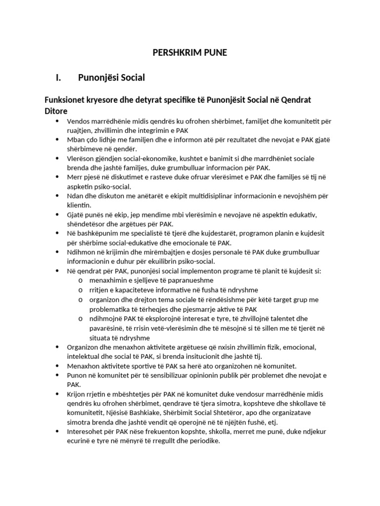 Pershkrim Pune | PDF