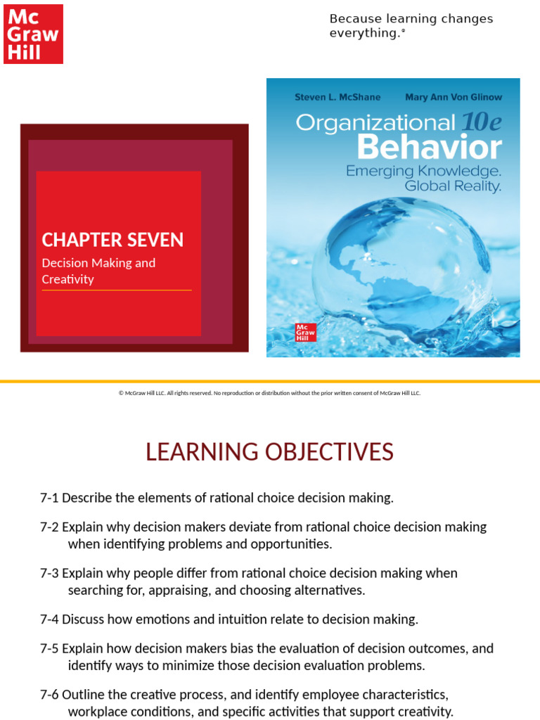 Mcshane 10e PPT Ch07 Access | PDF | Decision Making | Rationality
