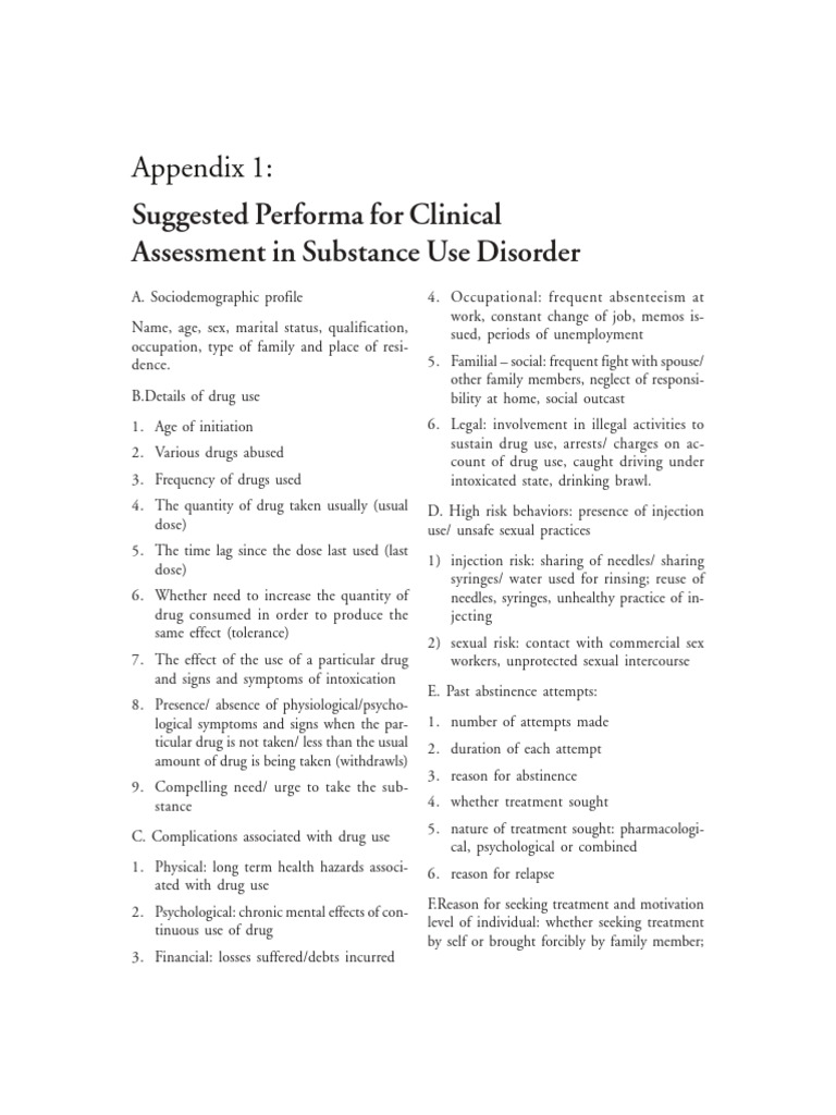 Substance Use Disorder Assessment Guide | PDF | Substance Abuse ...