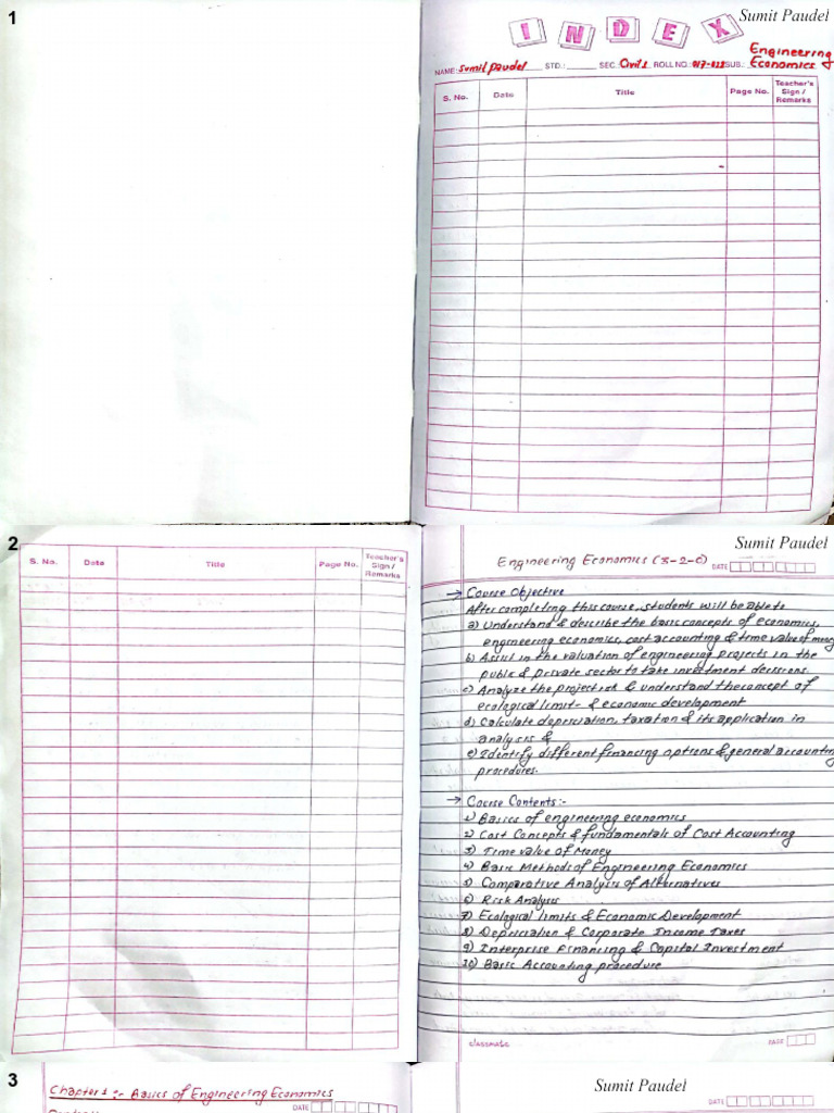 Engineering Economics Notes by Sumit Paudel (Nec) | PDF