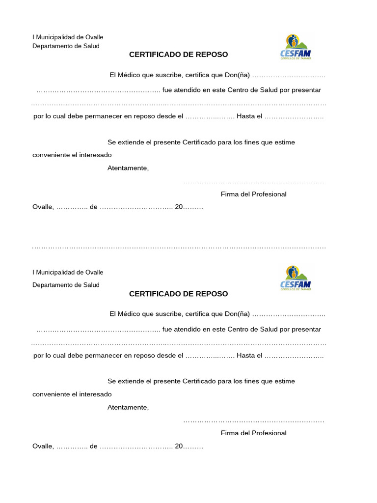 Certificado de Reposo | PDF