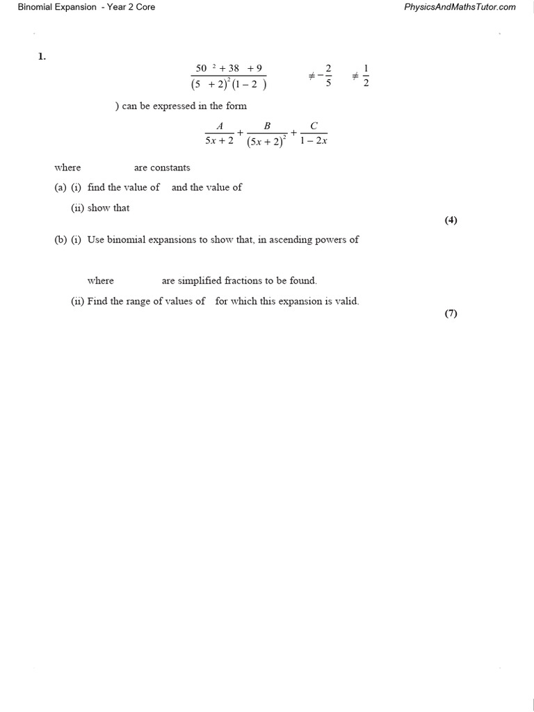 Binomial Expansion QP | PDF | Mathematics | Mathematical Analysis