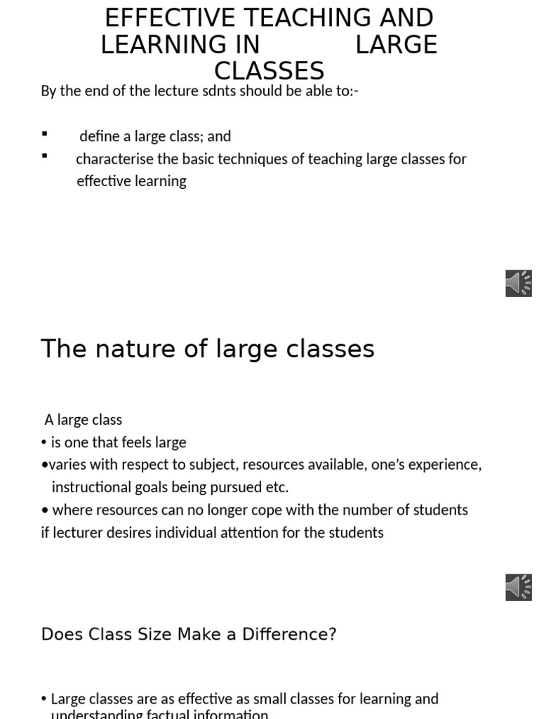 Effective Strategies for Large Class Teaching | PDF | Learning | Cognition