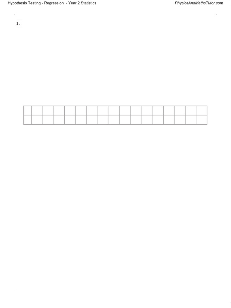 Hypothesis Testing - Regression QP | PDF | Hypothesis | Statistics