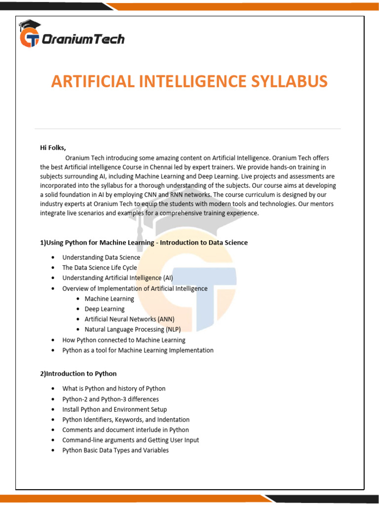 Artificial-Intelligence-Syllabus-shshbs | PDF | Artificial Neural Network | Deep Learning