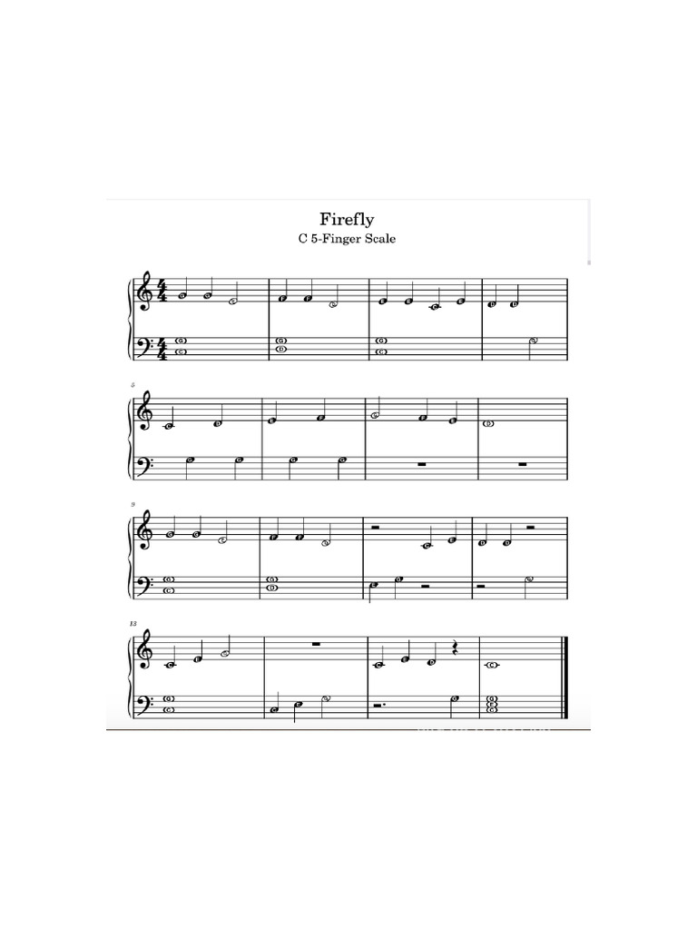 Firefly Easy Piano Sheet | PDF
