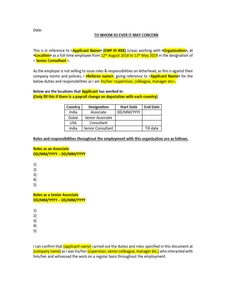 Statutory Declaration Template - Overseas | PDF