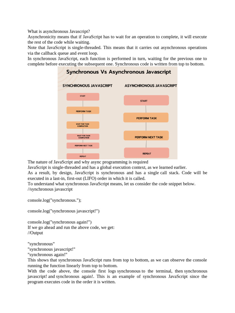 asynchronous Javascript | PDF | Java Script | Callback (Computer ... asynchronous Javascript | PDF | Java Script | Callback (Computer ...