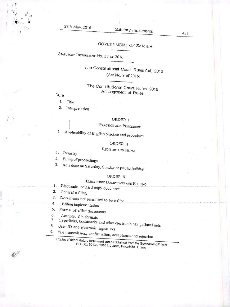 The Constitutional Court Rules 2016 | PDF | Affidavit | Summons