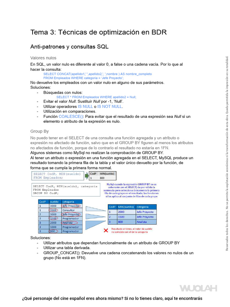 Optimización de Consultas SQL en BDR | PDF | Programación de computadoras | Informática
