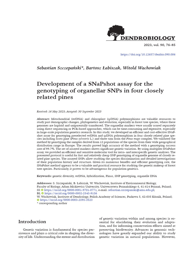 Development_of_a_SNaPshot_assay_for | PDF | Single Nucleotide ...
