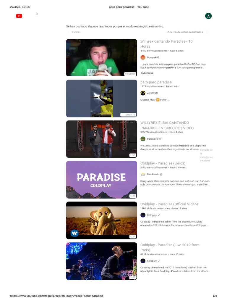Paro Paro Paradise - YouTube | PDF | Música pop
