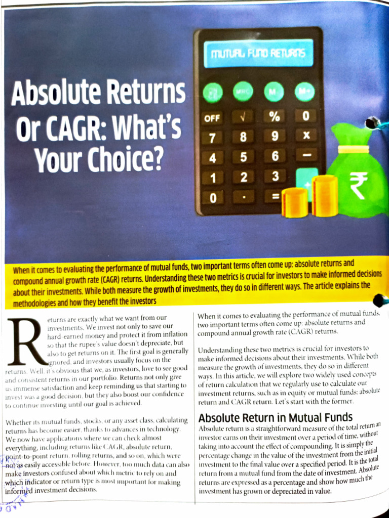 Absolute Returns vs CAGR Explained | PDF | Investing | Risk