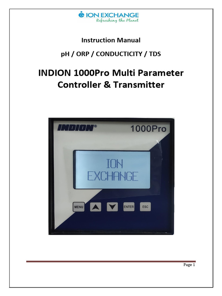 INDION 1000pro | PDF | Parameter (Computer Programming) | Sensor