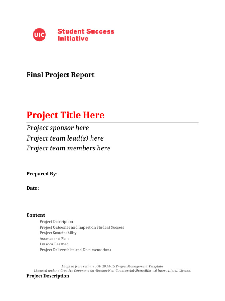 Final Project Report Template UIC | PDF