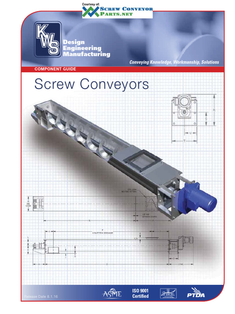 KWS MFG Screw Conveyor Components Guide SCP | PDF | Screw | Pipe (Fluid Conveyance)