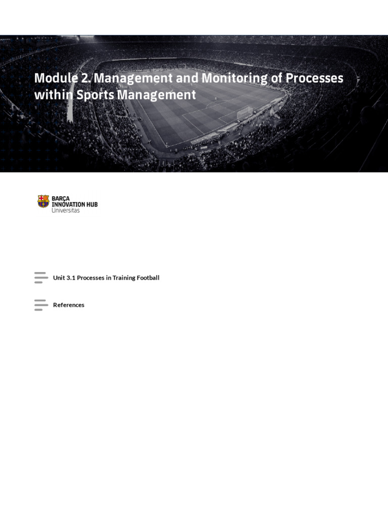 M2 - Management and Monitoring of Processes Within Sports Management ...
