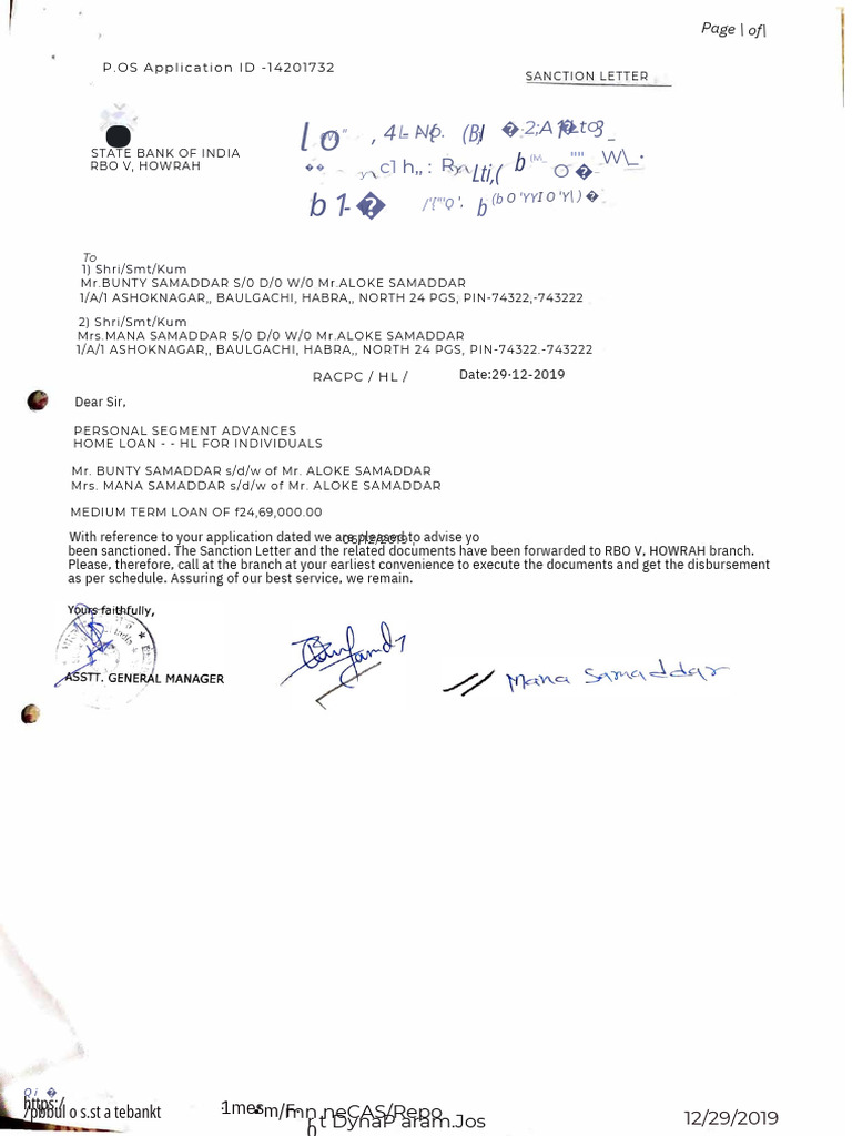 SBI Home Loan Sanction Letter PDF | PDF | Interest | Banks