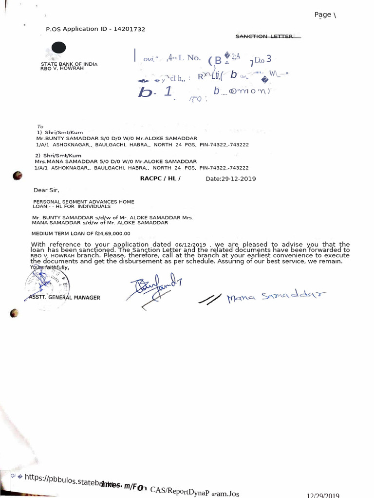SBI Home Loan Sanction Letter | PDF | Interest | Finance & Money Management