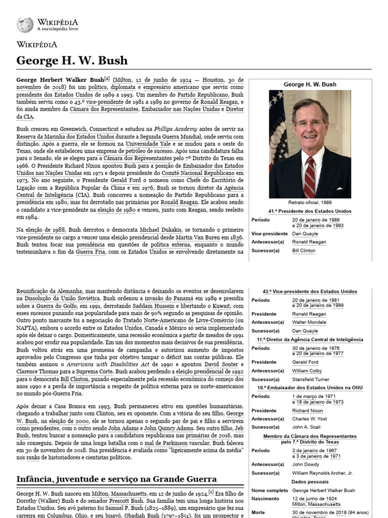 George H. W. Bush | PDF | George HW Bush | George W. Bush