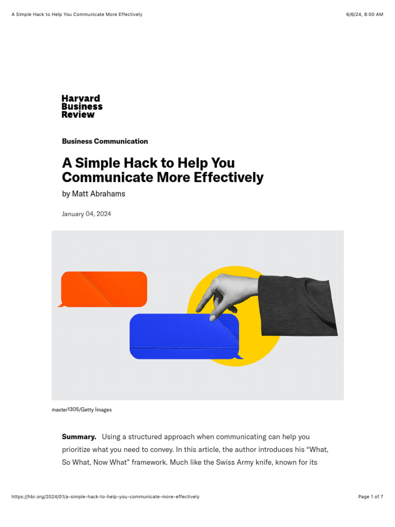 A Simple Hack To Help You Communicate More Effectively | PDF | Communication | Persuasion