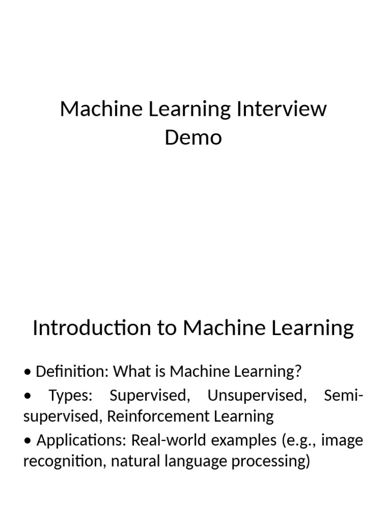 Machine Learning Interview Guide | PDF