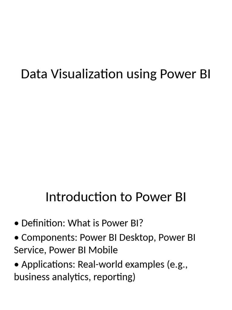 Data Visualization using Power BI | PDF