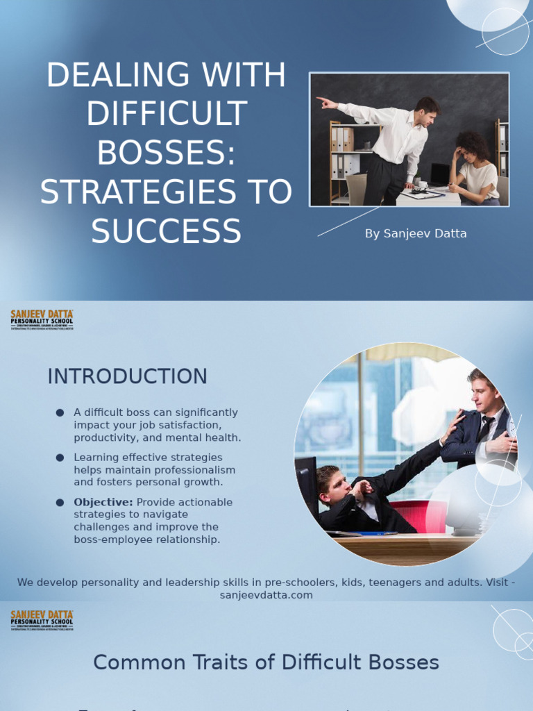 Dealing With Difficult Bosses Strategies To Success | PDF | Leadership ...