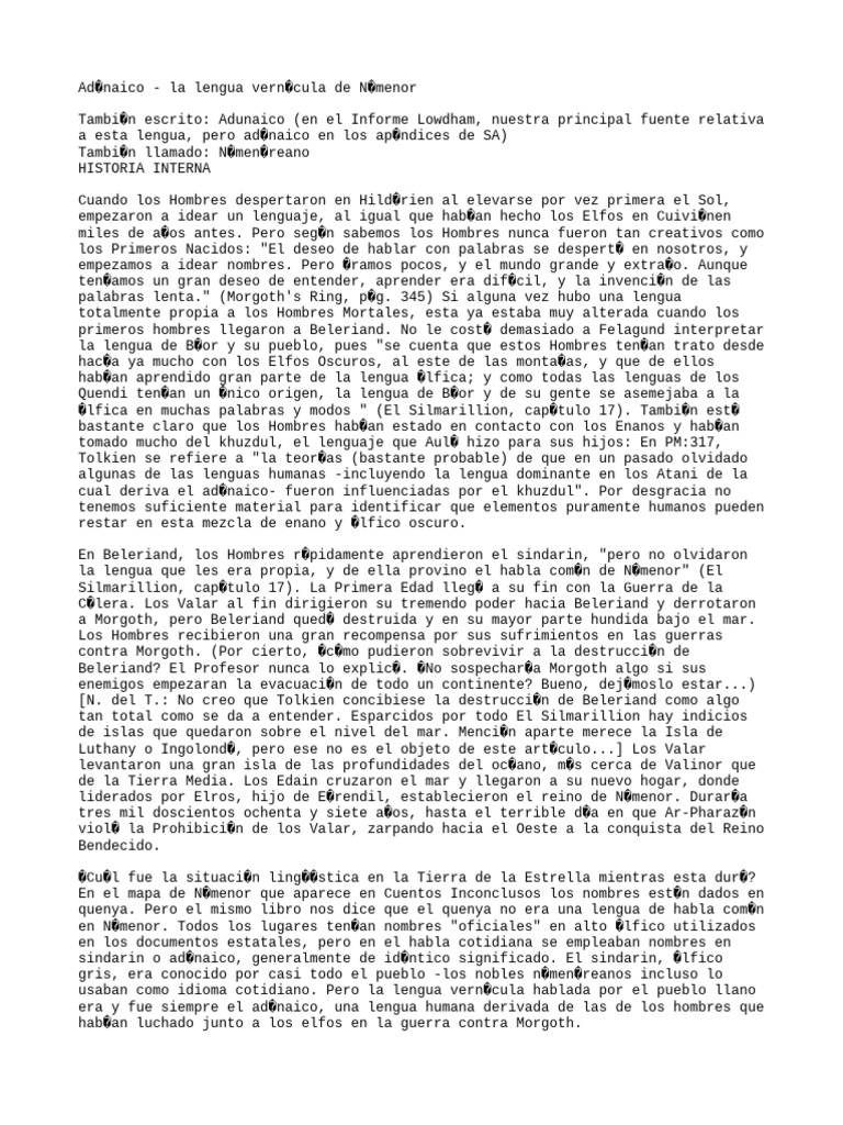 Lengua Adunaic | PDF | Sustantivo | Plural