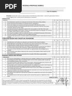 Research Proposal Rubrics | PDF | Methodology | Data
