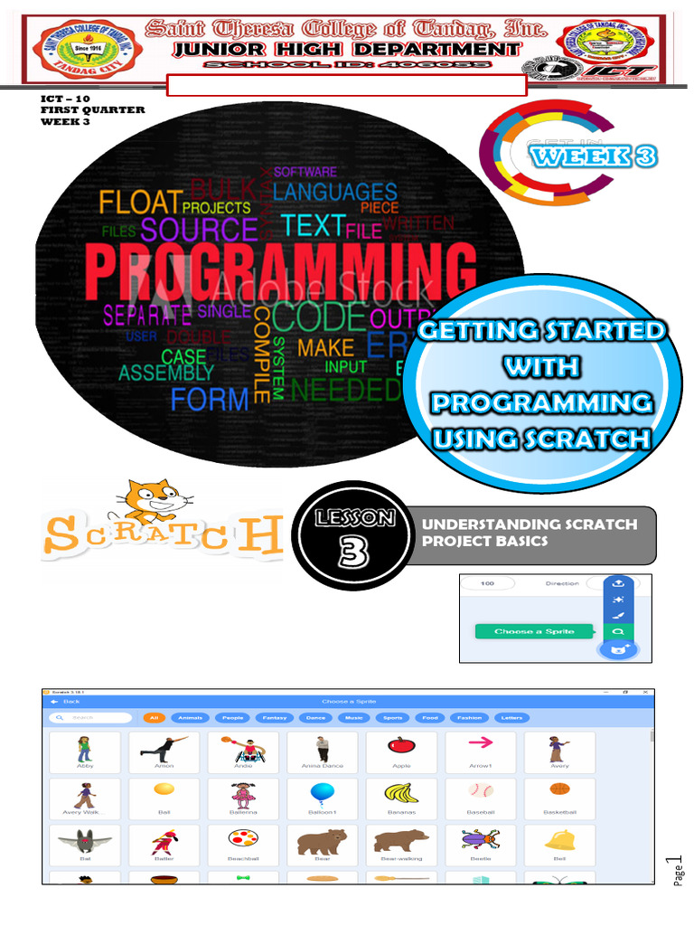 ICT 10 1st Quarter Week 3 UNDERSTANDING SCRATCH PROJECT BASICS ADDING AND CHANGING COSTUMES AND ...