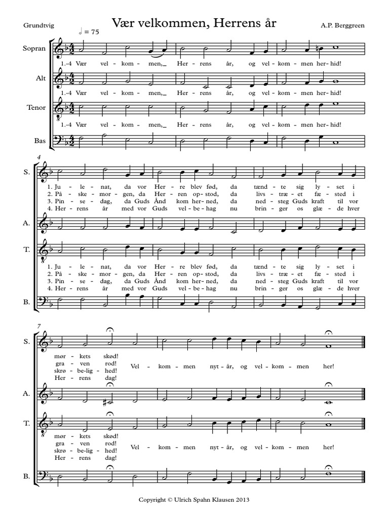 Vær Velkommen Herrens År | PDF