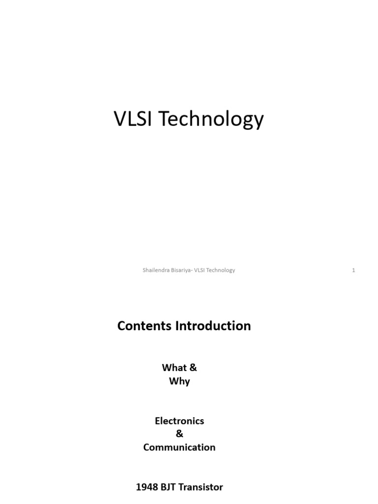 U1 PPT VLSI Tech Shailendra | PDF | Integrated Circuit | Semiconductor Device Fabrication