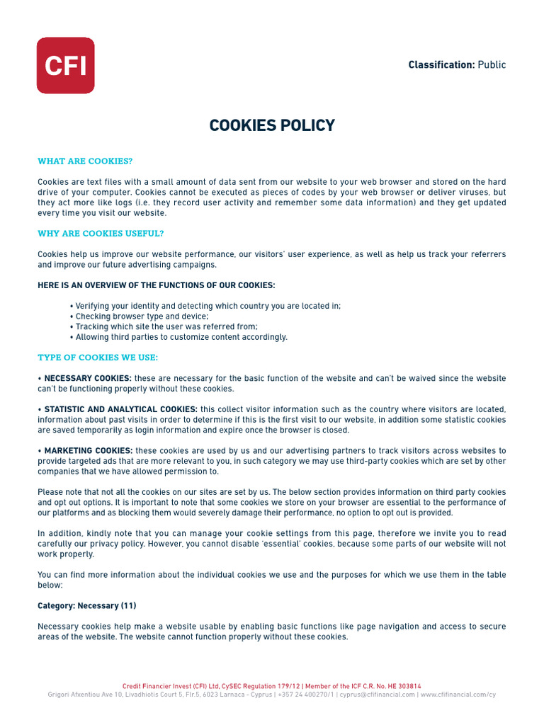CY Cookies Policy | PDF | Http Cookie | World Wide Web