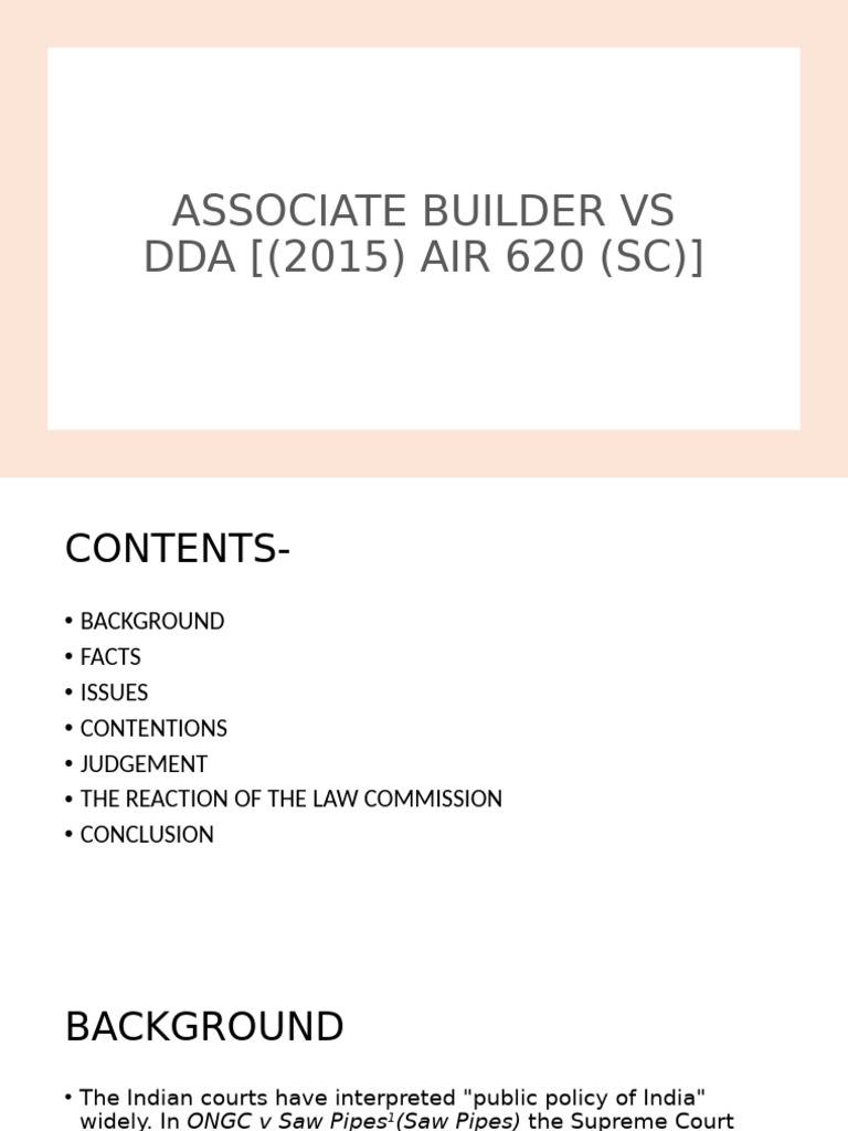 Associate Builders vs DDA: Supreme Court Ruling | PDF | Judgment (Law ...