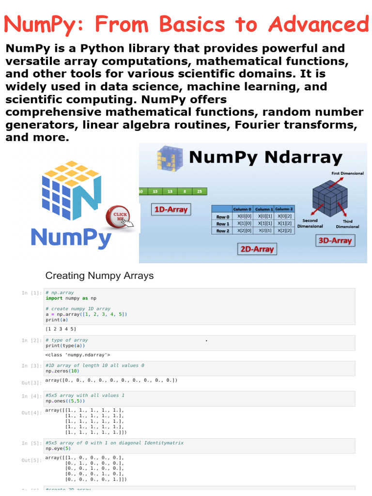 NumPy: Essential Guide to Array Computing | PDF | Mathematics | Computer Programming