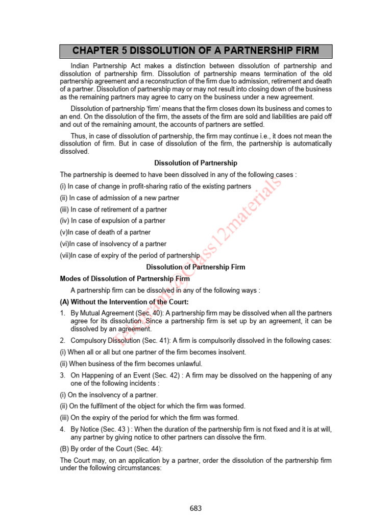 Dissolution of Partnership Firm Explained | PDF | Debits And Credits ...