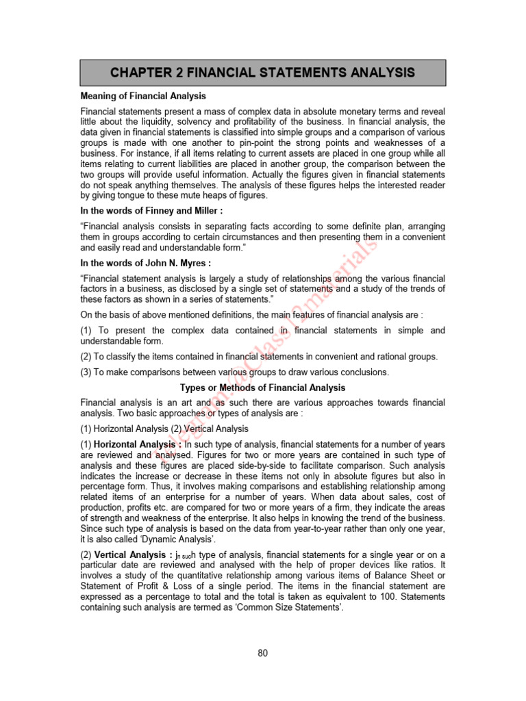 FINANCIAL STATEMENTS ANALYSIS | PDF | Interest | Financial Statement