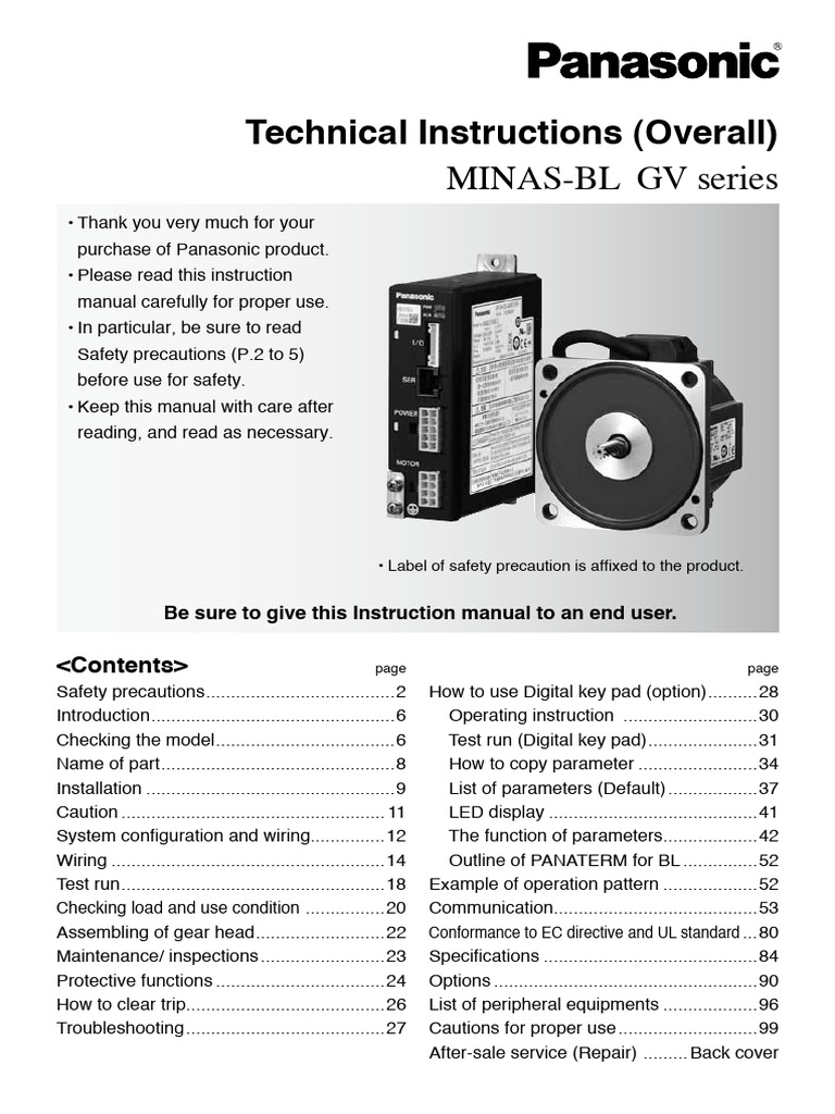 Minas BL GV Manual e 23-09-2013 | PDF | Power Supply | Amplifier