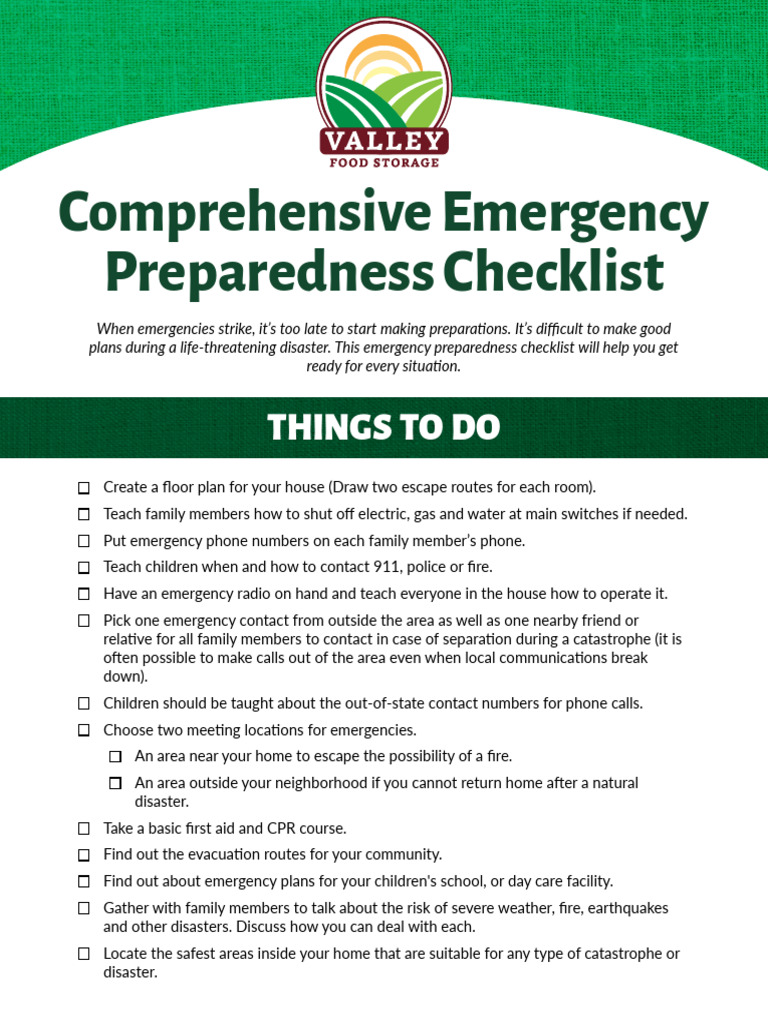 Essential Emergency Preparedness Checklist | PDF | Emergency Management