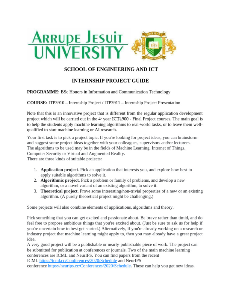 Internship Project Guide | PDF | Machine Learning | Algorithms
