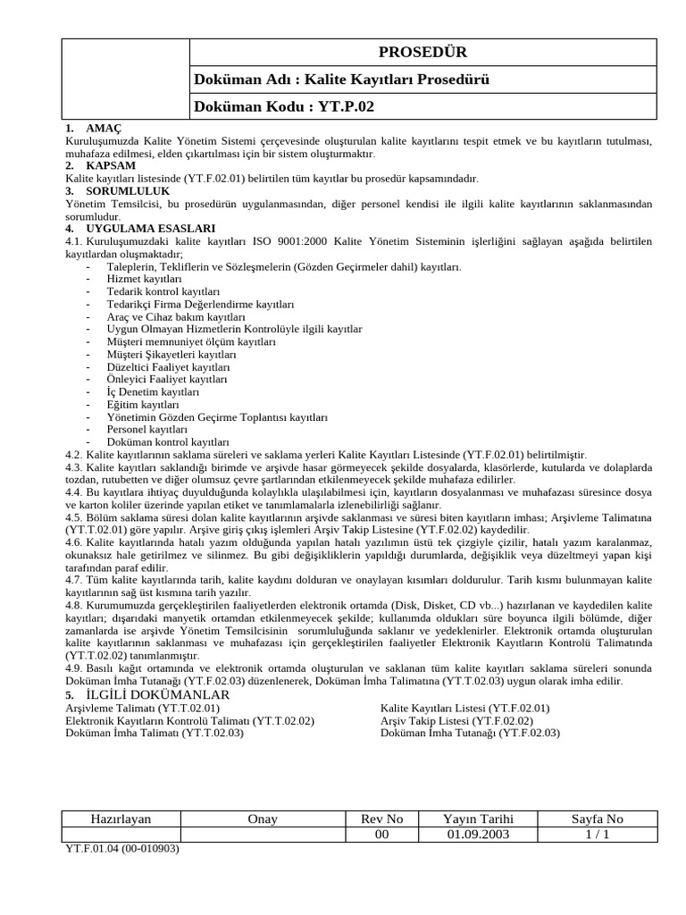 YT P 02 KLT Kayitlari | PDF