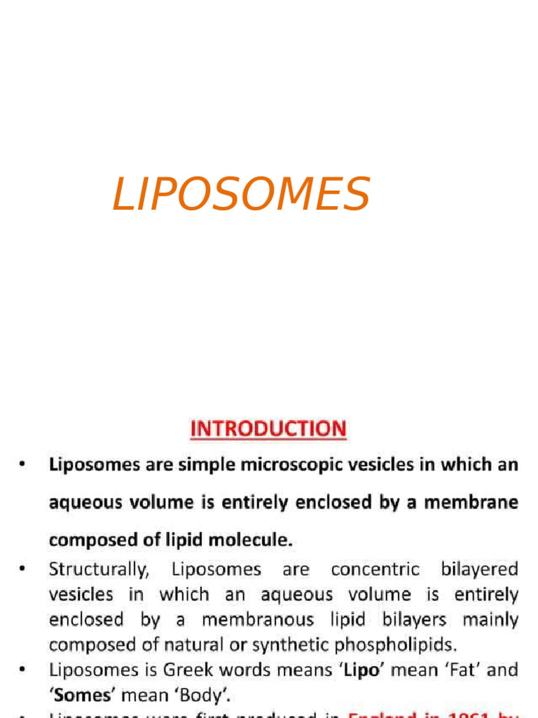 Liposomes | PDF