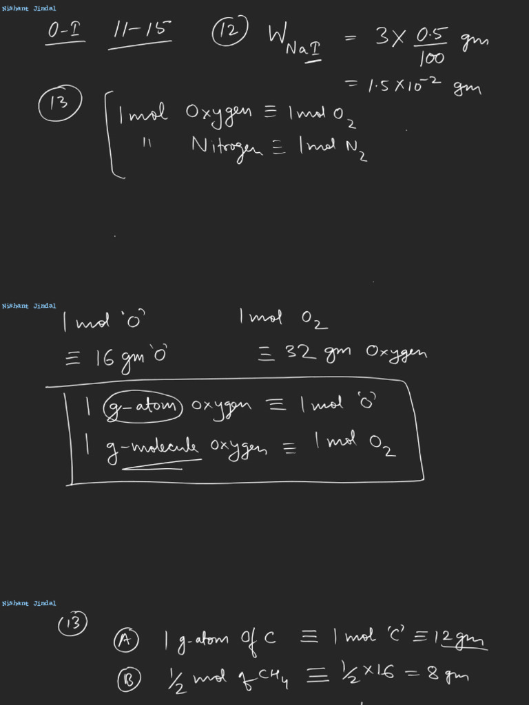 Mole Concept _ L-04 (Class Notes) NJ_247 | PDF