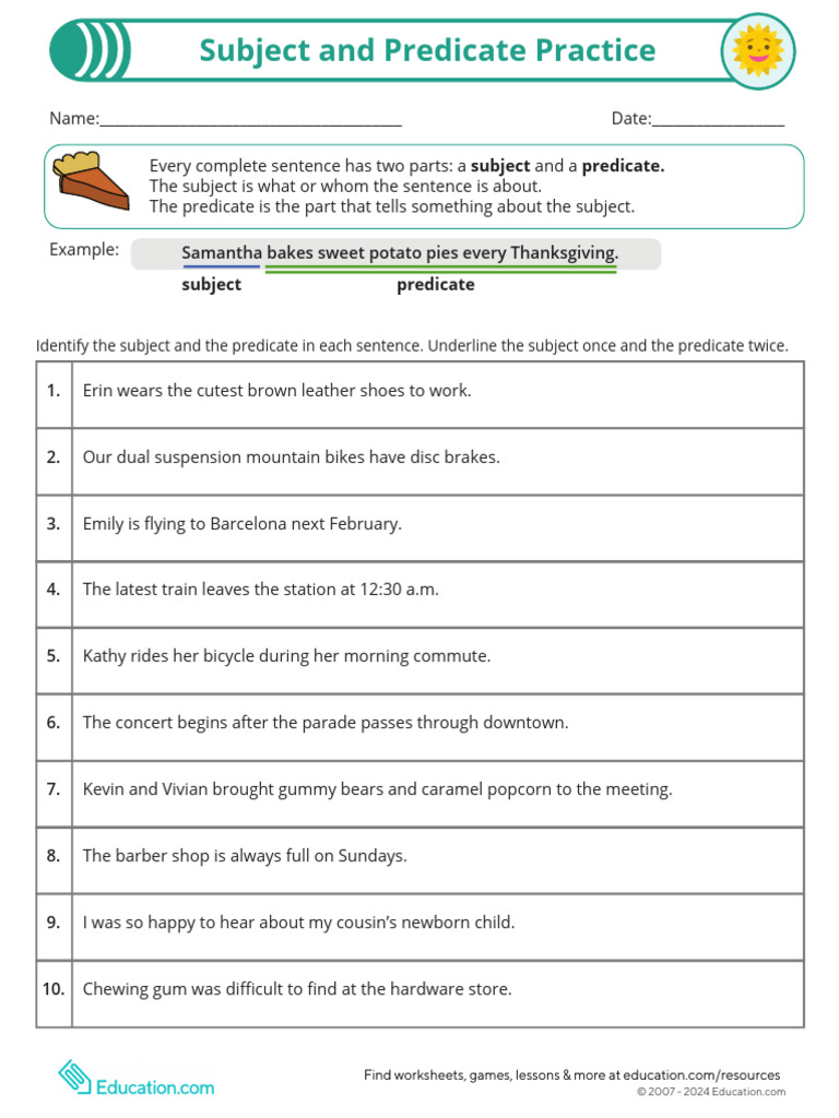 Subject and Predicate 3 | PDF