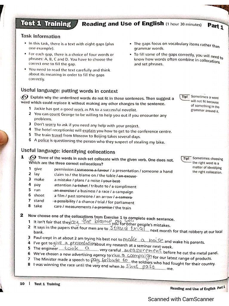 Advanced Trainer Use of English Test 1 English C1 | PDF