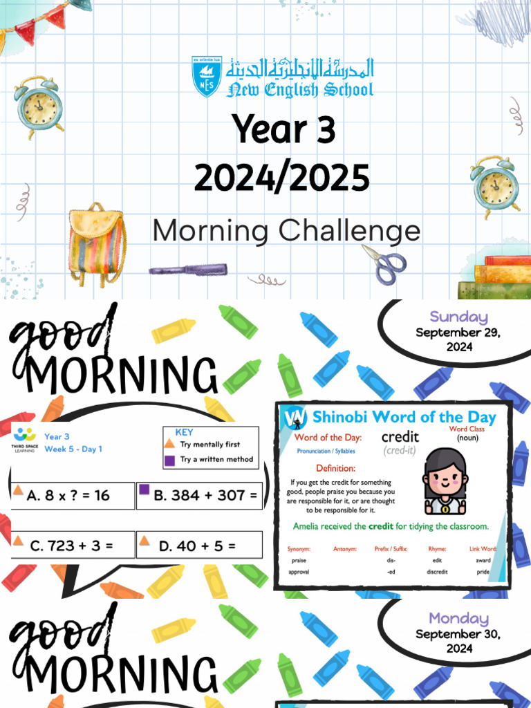 3W Year 3 Week 5 Early Morning Brain Challenge | PDF