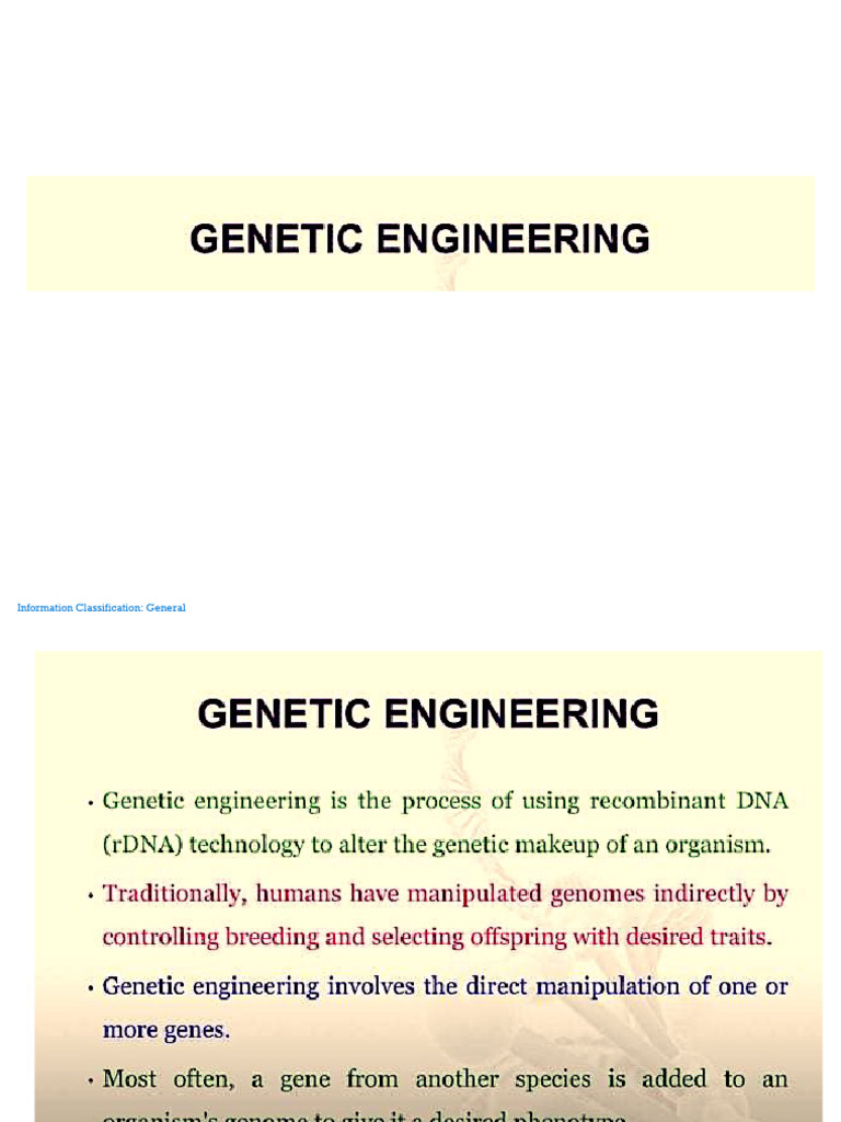 Genetic Engineering | PDF