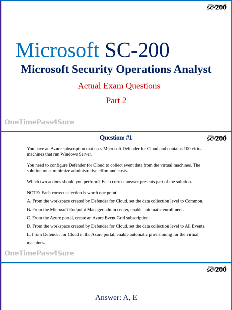 SC-200 Exam Questions and Solutions | PDF | Cloud Computing | Microsoft ...